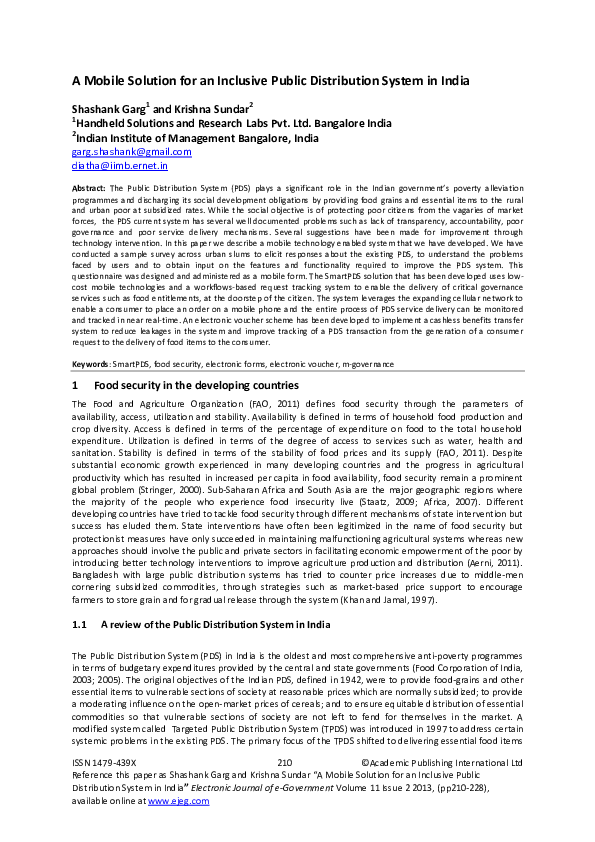 (PDF) A mobile solution for an inclusive public distribution system in ...