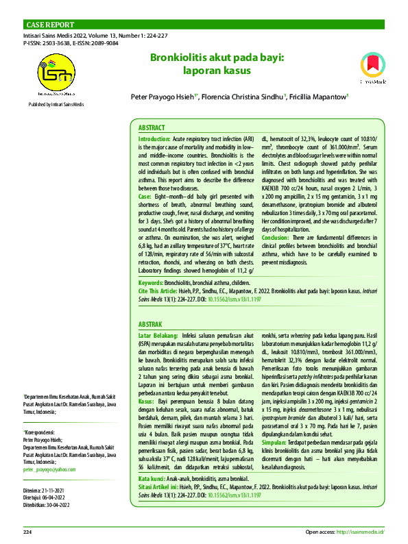 (PDF) Bronkiolitis akut pada bayi: laporan kasus
