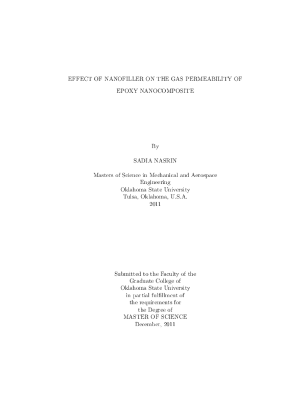 (PDF) Effect of nanofiller on the gas permeability of epoxy nanocomposite