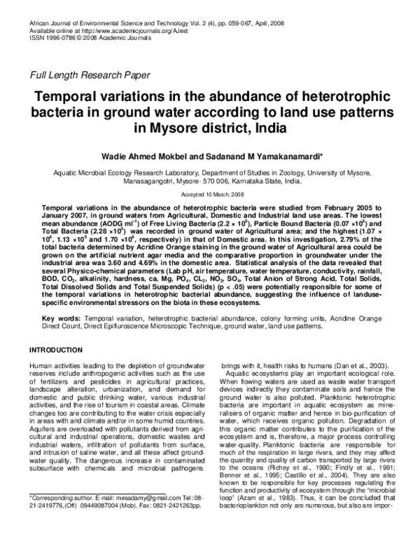 (PDF) Temporal variations in the abundance of heterotrophic bacteria in ground water according ...