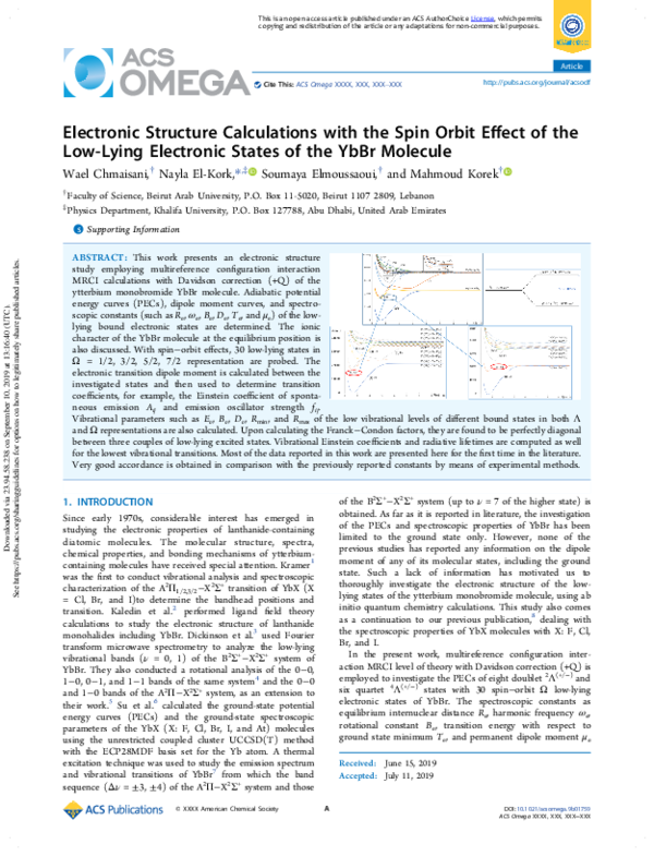 (PDF) Electronic Structure Calculations with the Spin Orbit Effect of ...