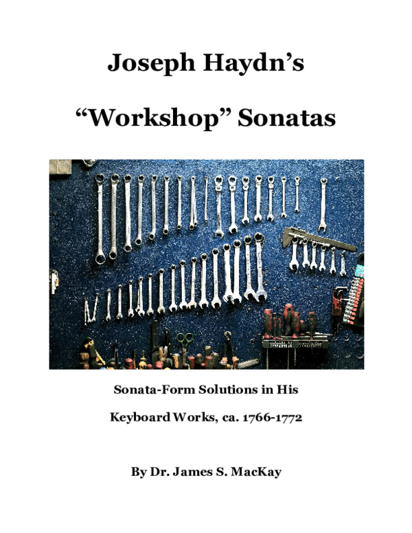 (PDF) Joseph Haydn's "Workshop" Sonatas: Sonata-Form Solutions in His ...