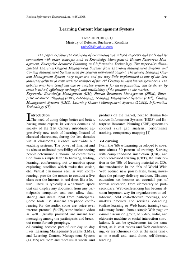 (PDF) Learning Content Management Systems
