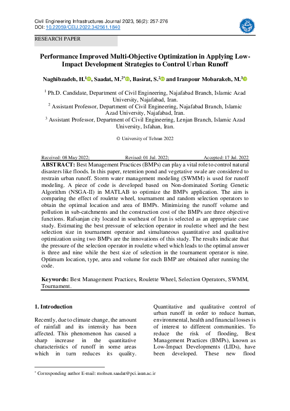 (PDF) Performance Improved Multi-Objective Optimization in Applying Low-Impact Development ...