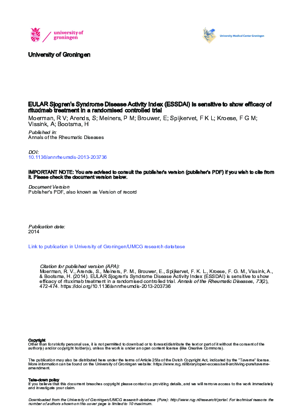 (PDF) EULAR Sjögren's Syndrome Disease Activity Index (ESSDAI) is ...