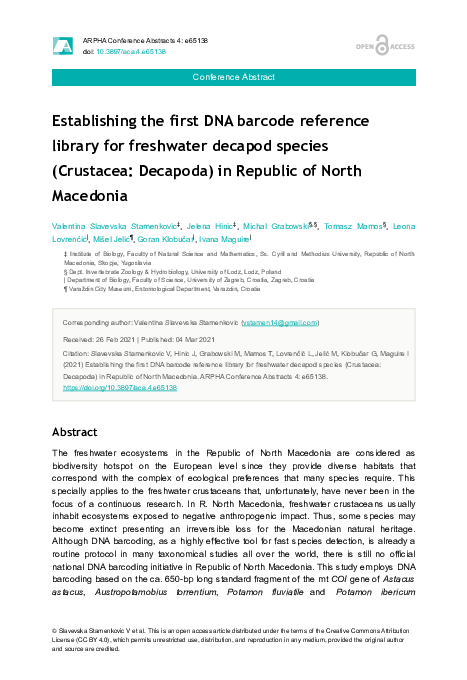 (PDF) Establishing the first DNA barcode reference library for ...