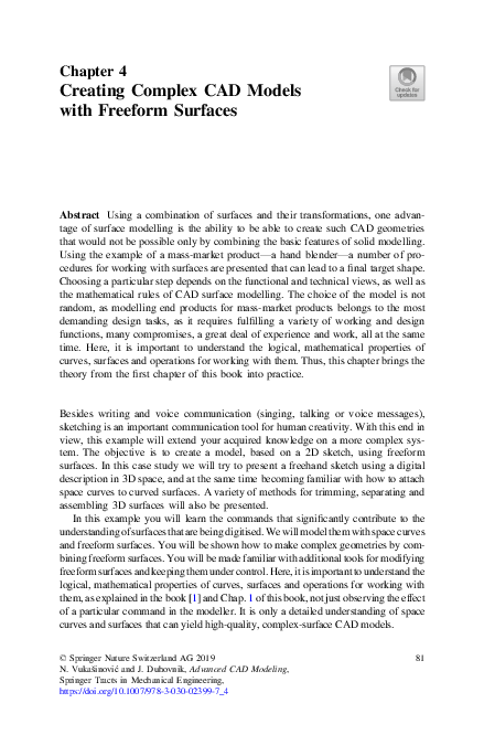 (PDF) Creating Complex CAD Models with Freeform Surfaces