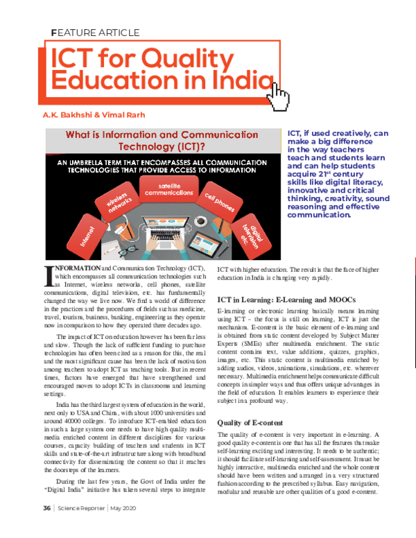 (PDF) ICT for Quality Education in India