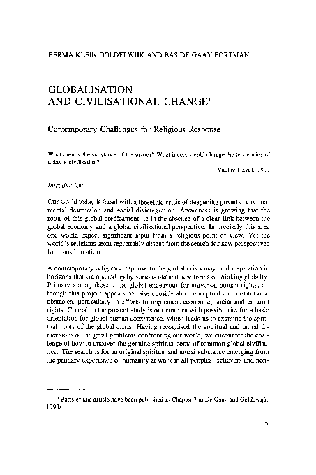 (PDF) Globalisation and Civilisational Change