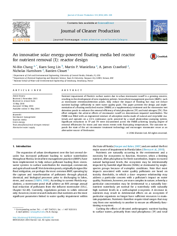 (PDF) An innovative solar energy-powered floating media bed reactor for ...
