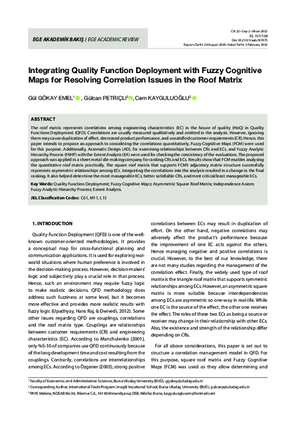 (PDF) Integrating Quality Function Deployment with Fuzzy Cognitive Maps for Resolving ...
