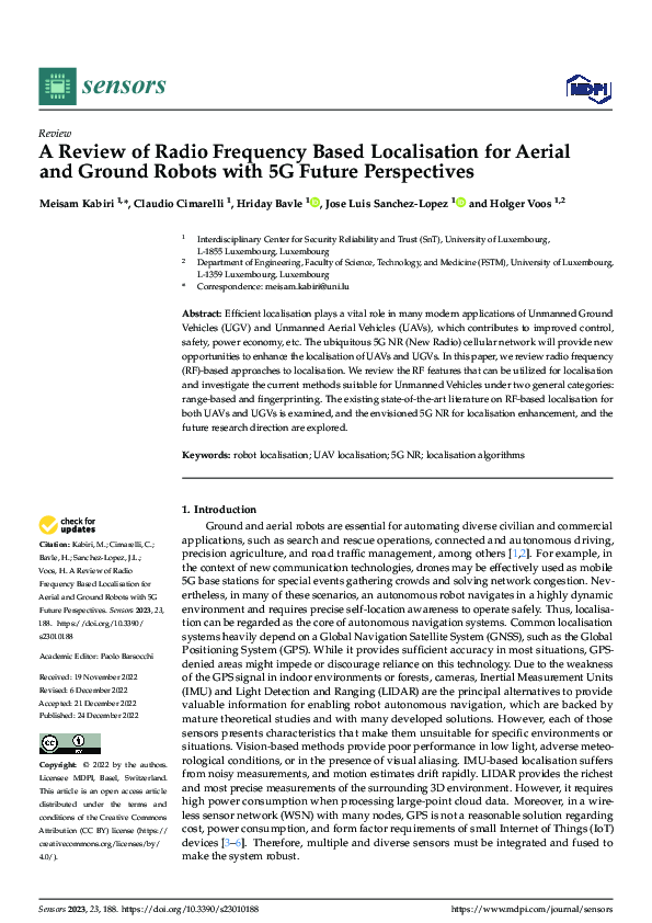 (PDF) A Review of Radio Frequency Based Localisation for Aerial and ...