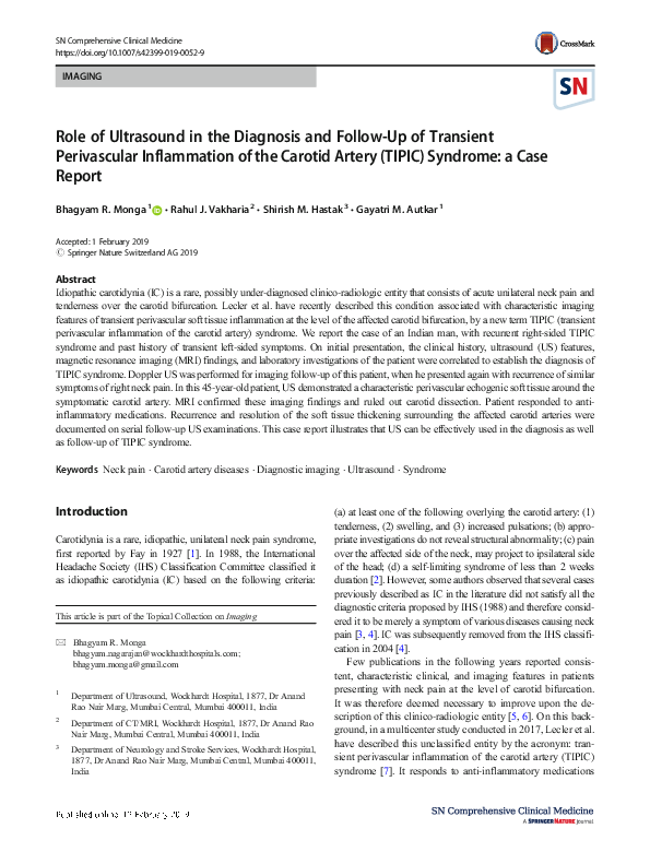 (PDF) Role of Ultrasound in the Diagnosis and Follow-Up of Transient ...