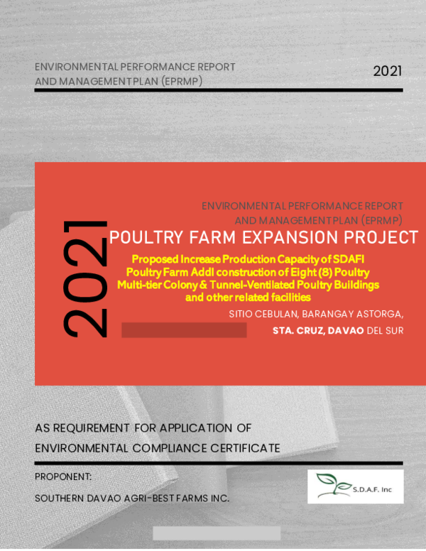 (PDF) SDAFI-Environmental Performance Report & Management Plan 2021 Dr ...