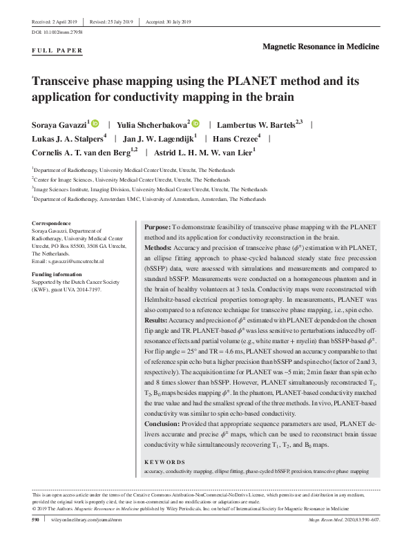 (PDF) Transceive phase mapping using the PLANET method and its application for conductivity ...
