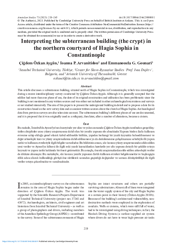 (PDF) Interpreting the subterranean building (the crypt) in the ...