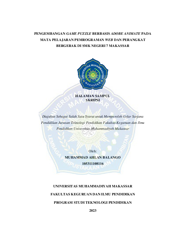 (PDF) PENGEMBANGAN GAME PUZZLE BERBASIS ADOBE ANIMATE PADA MATA ...