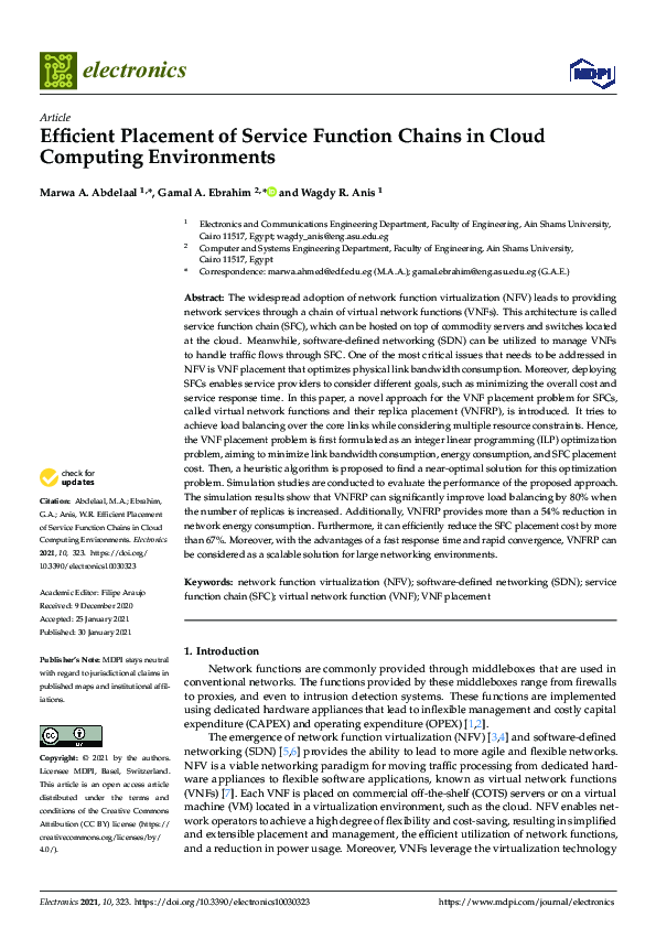 (PDF) Efficient Placement of Service Function Chains in Cloud Computing ...
