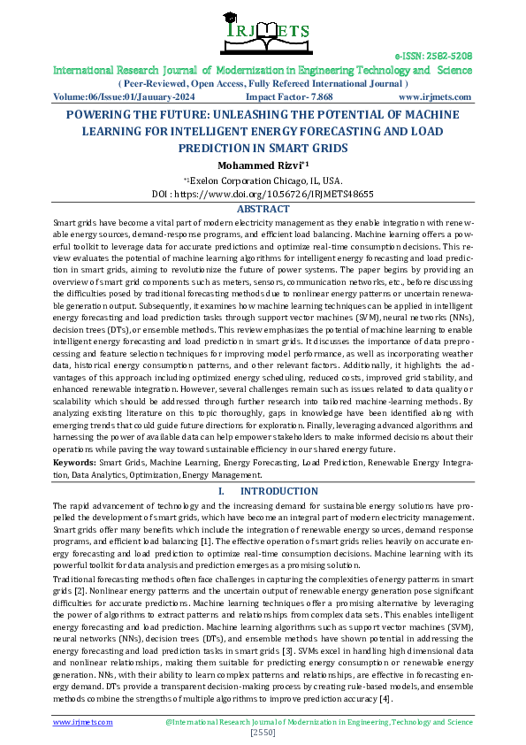 (PDF) POWERING THE FUTURE: UNLEASHING THE POTENTIAL OF MACHINE LEARNING ...