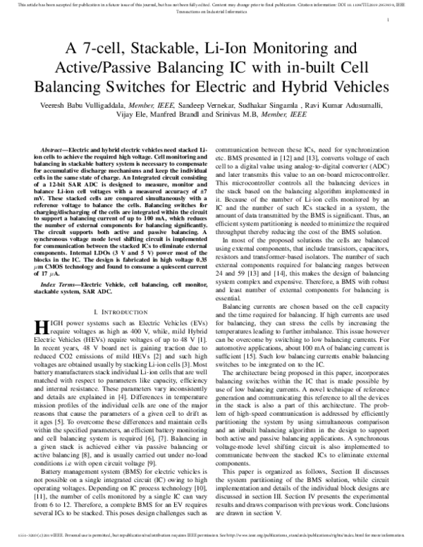 (PDF) A 7-Cell, Stackable, Li-Ion Monitoring and Active/Passive ...