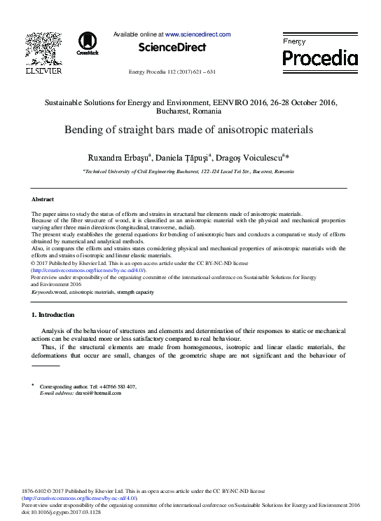 (PDF) Bending of Straight Bars Made of Anisotropic Materials
