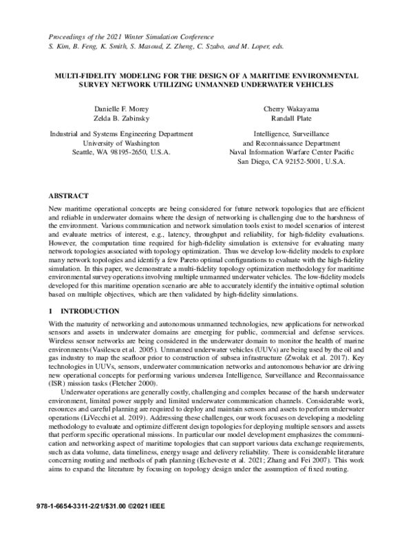 (PDF) Multi-Fidelity Modeling For The Design Of A Maritime Environmental Survey Network ...