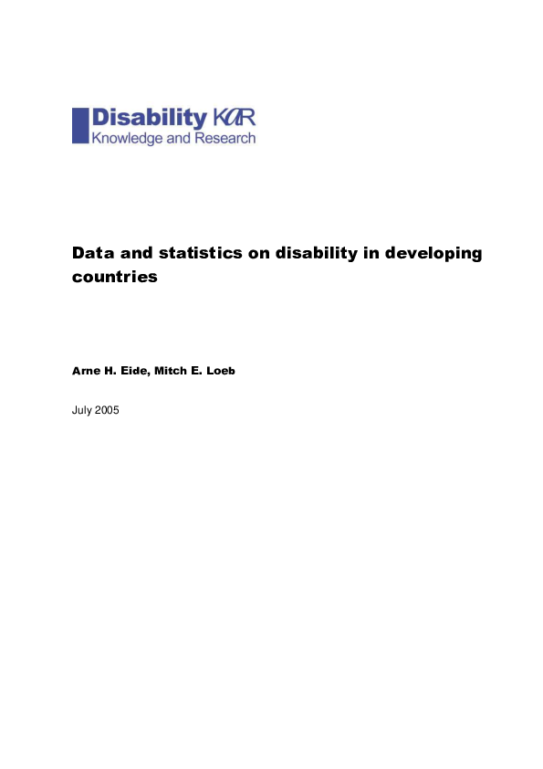 (PDF) Data and statistics on disability in developing countries