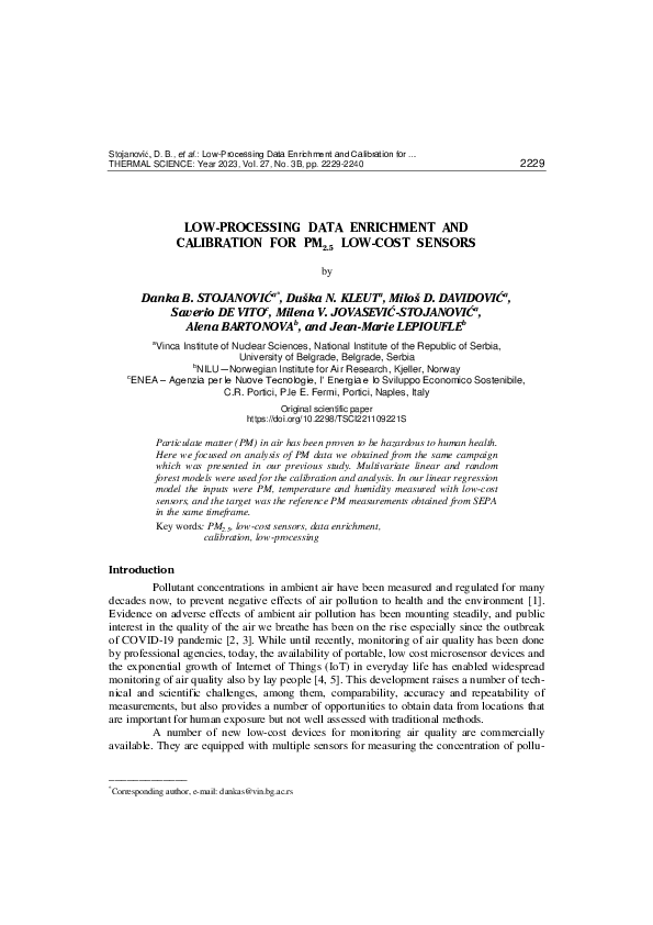 (PDF) Low-processing data enrichment and calibration for PM2.5 low-cost ...