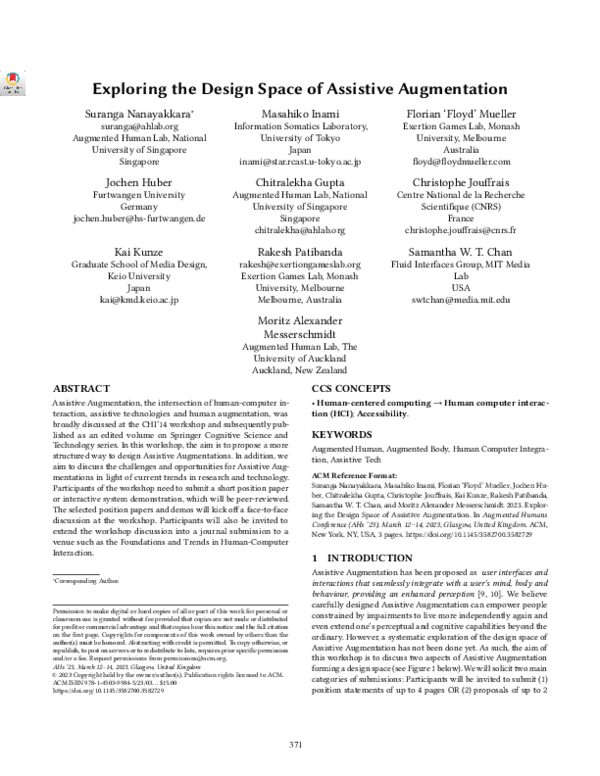 (PDF) Exploring the Design Space of Assistive Augmentation