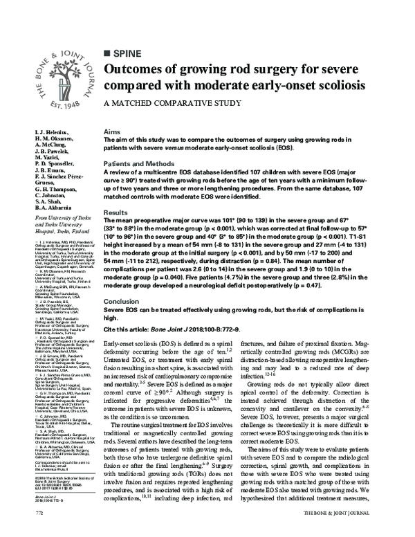 (PDF) Outcomes of growing rod surgery for severe compared with moderate ...