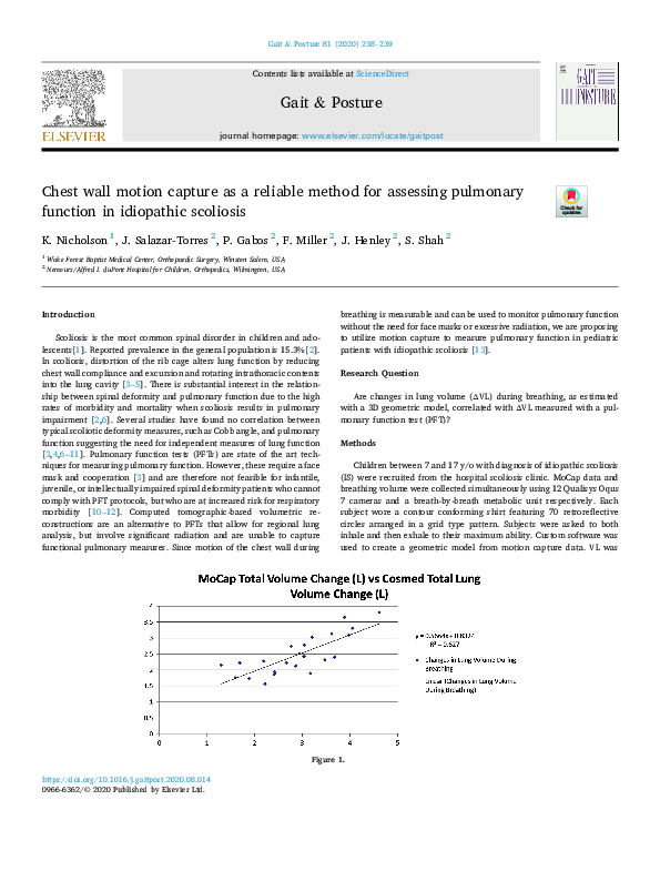 (PDF) Chest wall motion capture as a reliable method for assessing ...
