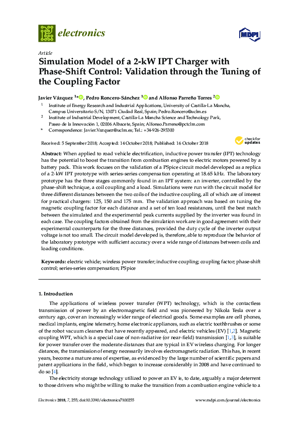 (PDF) Simulation Model of a 2-kW IPT Charger with Phase-Shift Control ...
