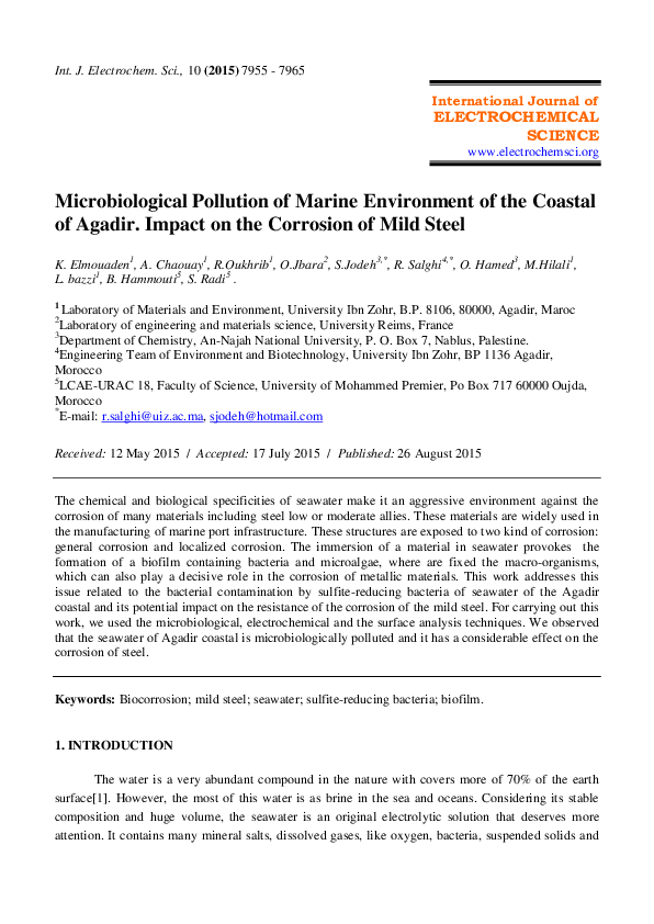 (PDF) Microbiological Pollution of Marine Environment of the Coastal of ...