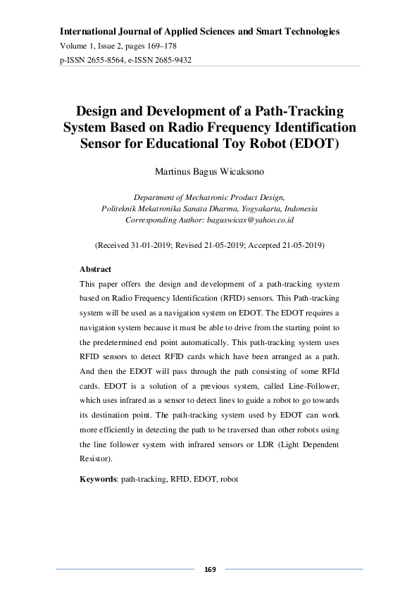 (PDF) Design and Development of a Path-Tracking System Based on Radio ...