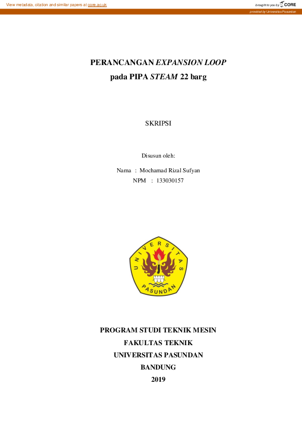 (PDF) PERANCANGAN EXPANSION LOOPpada PIPA STEAM 22 barg