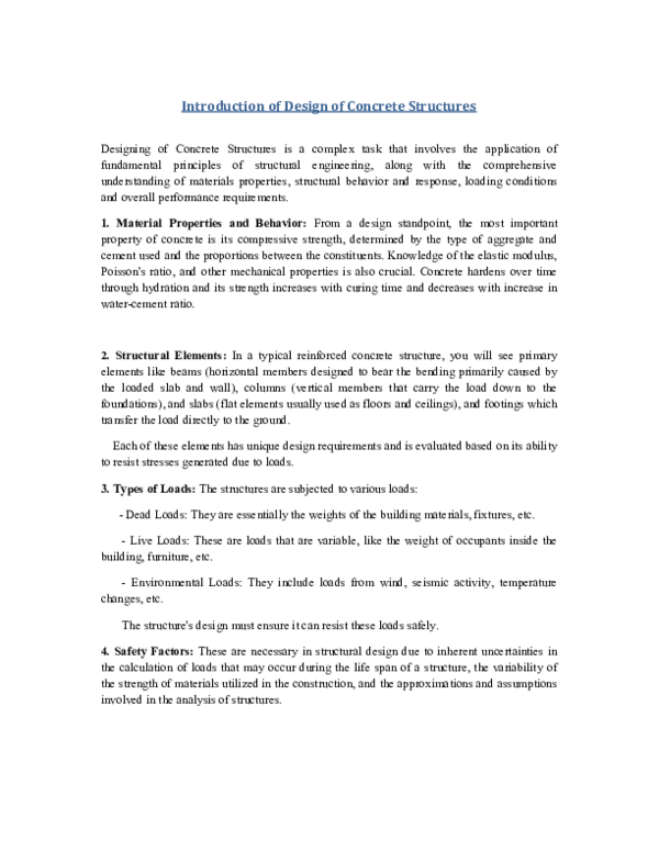 (PDF) Introduction of Design of Concrete Structures