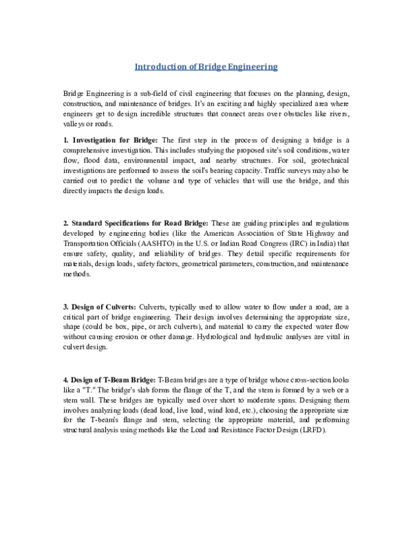 (PDF) Introduction of Bridge Engineering
