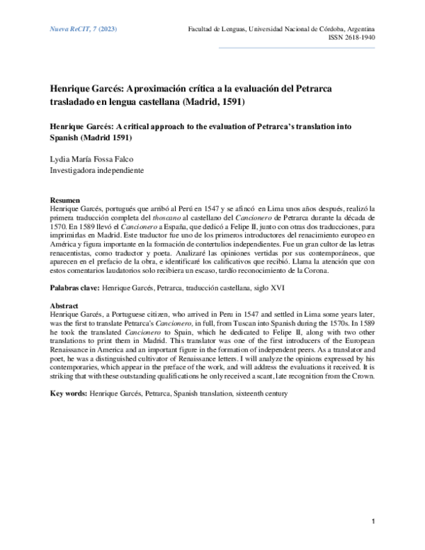 (PDF) Henrique Garcés: Aproximación crítica a la evaluación del ...