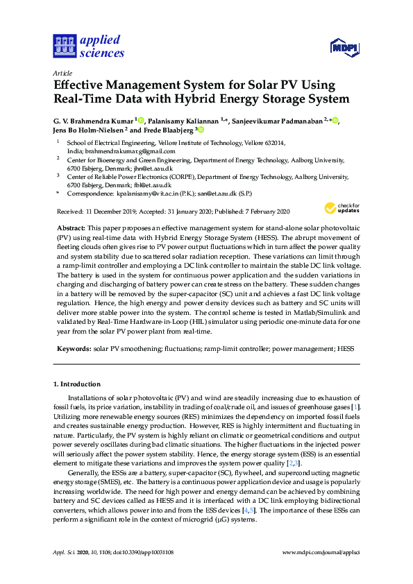 (PDF) Effective Management System for Solar PV Using Real-Time Data with Hybrid Energy Storage ...