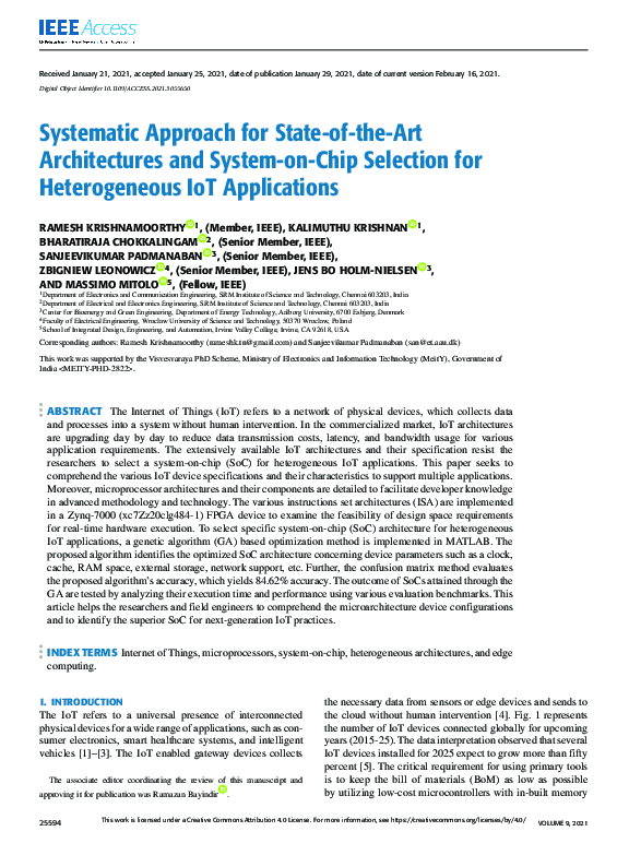 Pdf Systematic Approach For State Of The Art Architectures And System
