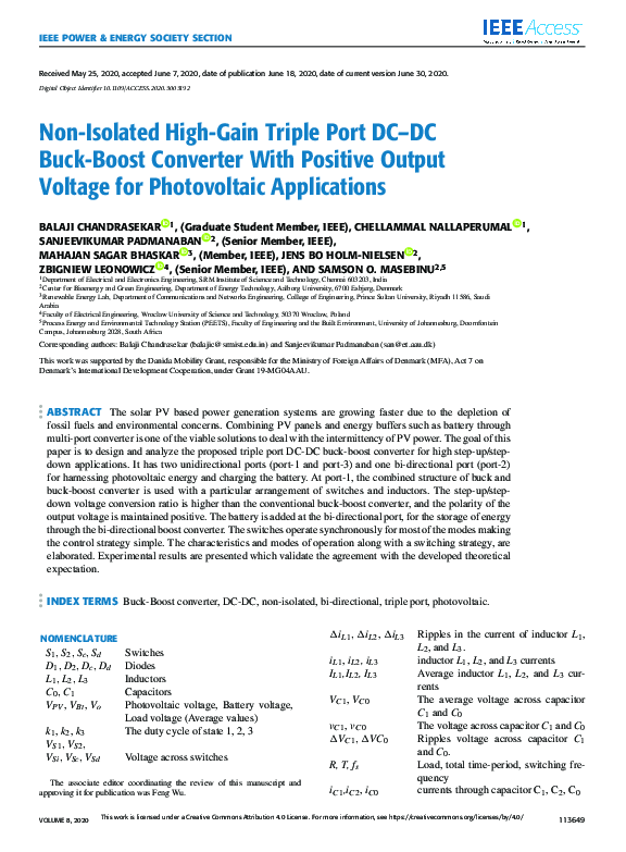 (PDF) Non-Isolated High-Gain Triple Port DC–DC Buck-Boost Converter With Positive Output Voltage ...