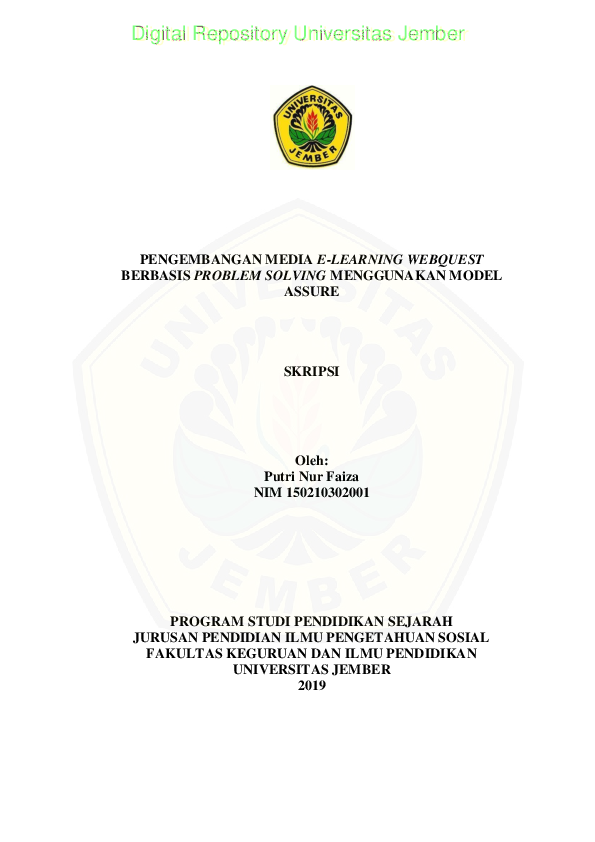 (PDF) Pengembangan Media E-Learning Webquest Berbasis Problem Solving ...