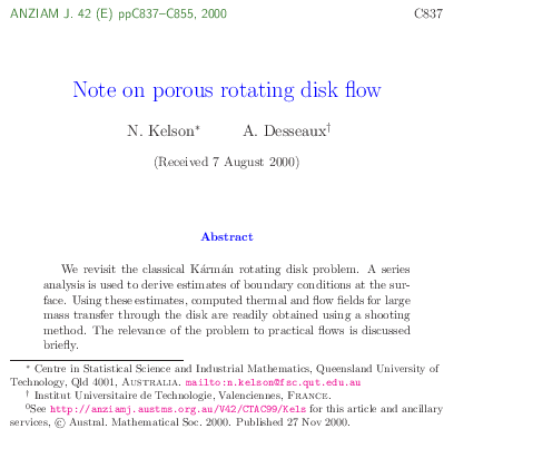 (PDF) Note on porous rotating disk flow
