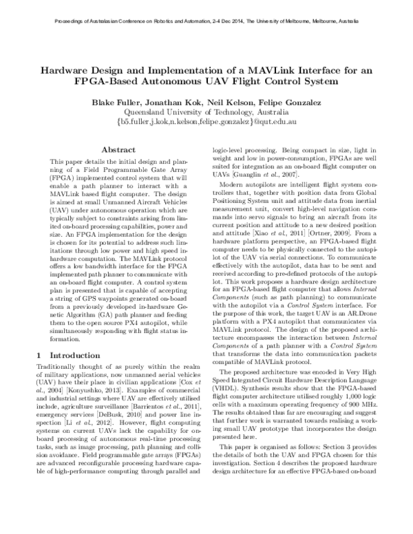 Pdf Hardware Design And Implementation Of A Mavlink Interface For An 2945