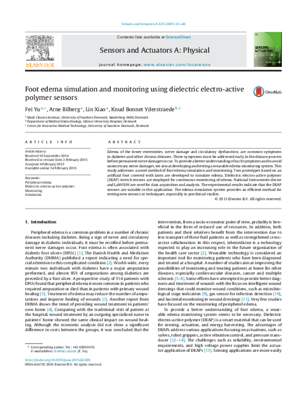 (PDF) Dielectric Sensors for Monitoring Foot Edema in Diabetes