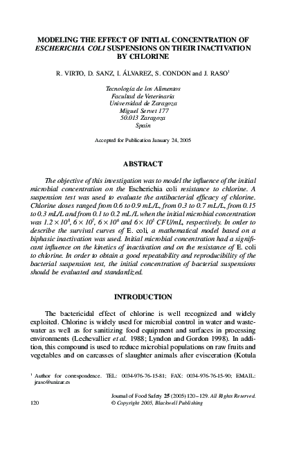 (PDF) Modeling the Effect of Initial Concentration of Escherichia Coli ...