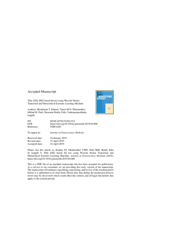 (PDF) EIQ: EEG based IQ test using wavelet packet transform and ...