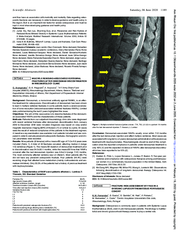 (PDF) SAT0465 FRACTURE Risk Assessment by Frax in a Systemic Lupus ...