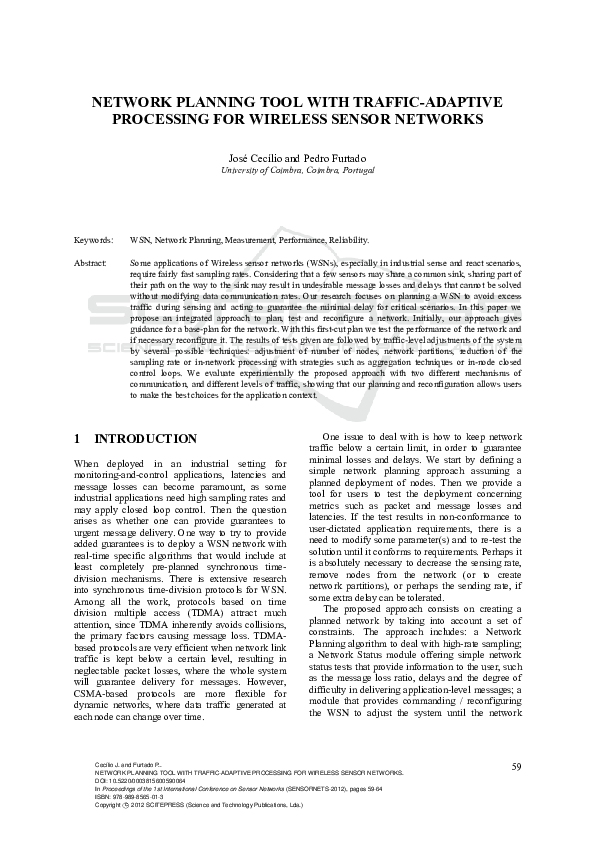 (PDF) Network Planning Tool with Traffic-Adaptive Processing for ...