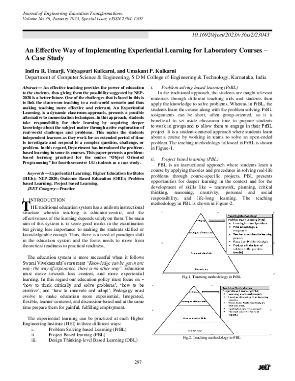 (PDF) An Effective Way of Implementing Experiential Learning for ...